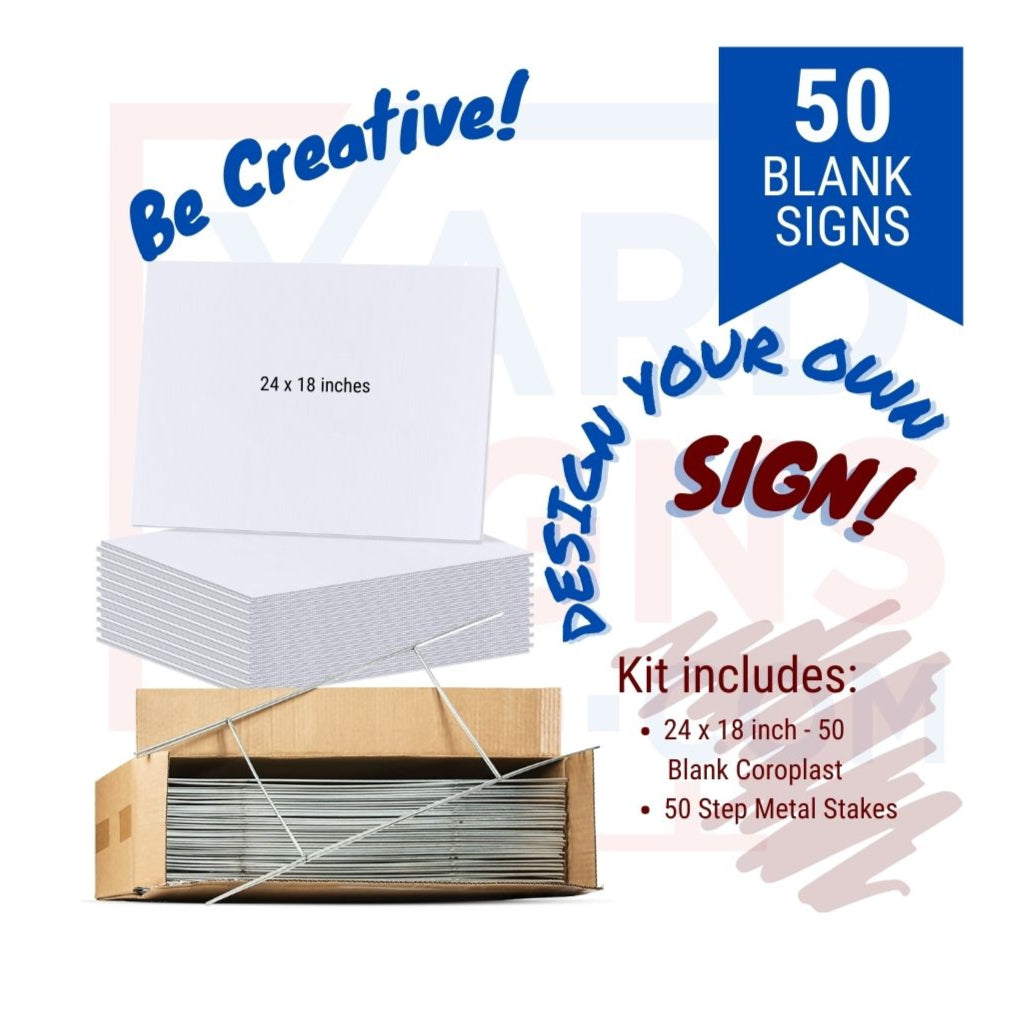 50 Blank Yard Signs, Blank Lawn Signs in Bulk for $175 | Yardsigns.com